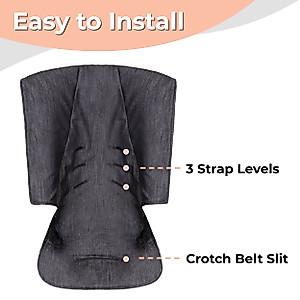 Peradi Baby Car Seat Liner Protector for Doona Carseat Stroller Comfortable Washable Denim Fabric Padded for Babies Girl and Boy (Black)