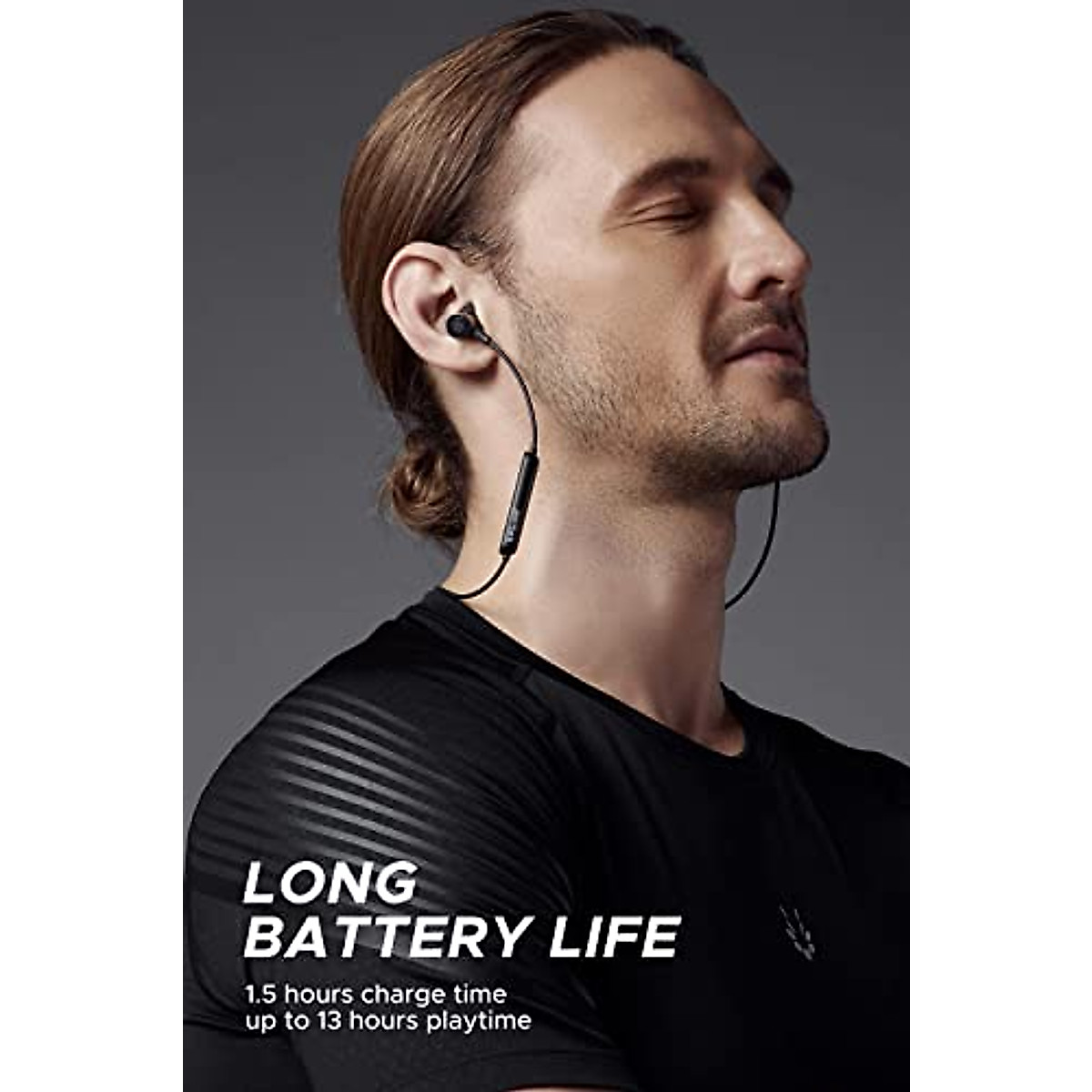 SoundPEATS Q30 HD Bluetooth Headphones in-Ear Stereo Wireless 5.0 Magnetic Earphones IPX6 Sweatproof Earbuds with Mic for Sports, aptX-HD Codec, 13 Hours of Listening Time