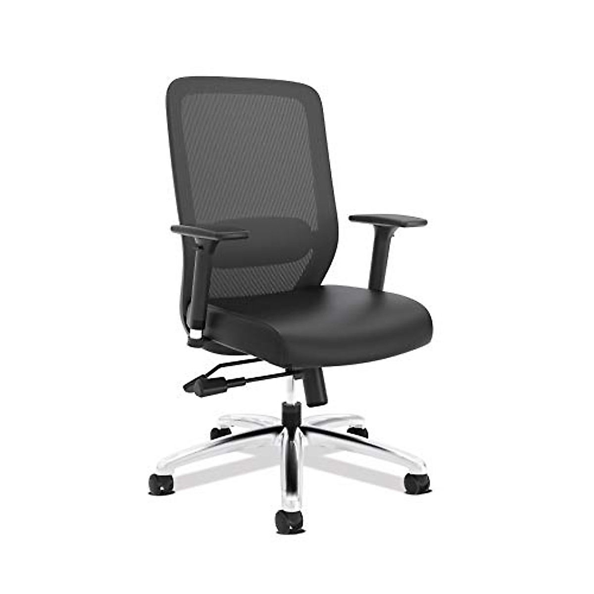 HON Exposure Task Mesh High-Back Computer Chair with Leather Seat for Office Desk, Black (HVL721)