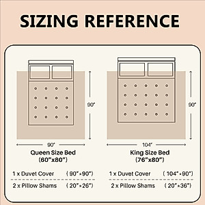 DUOMING Boho Duvet Cover King - 100% Cotton Duvet Cover King Size, White Blue Duvet Cover King with Zipper Closure & 8 Ties, 3 Piece 90x104 Bohemian Duvet Cover Set