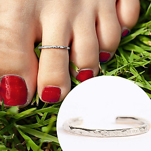 925 Sterling Silver Toe Ring | Open Back Band Ring for Toe | Sterling Silver Hawaiian Adjustable Toering | One Size Fits Most Toes