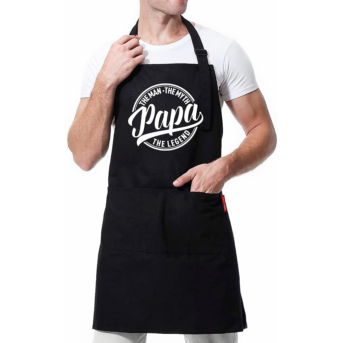 XBPDMWIN Grill Apron for Men - Dad Gifts from Daughter, Son - Funny Fathers Day, Birthday Gifts for Dad, Husband, Father in Law, Step Dad, Best Dad - Grilling Aprons for Men with 2 Pockets