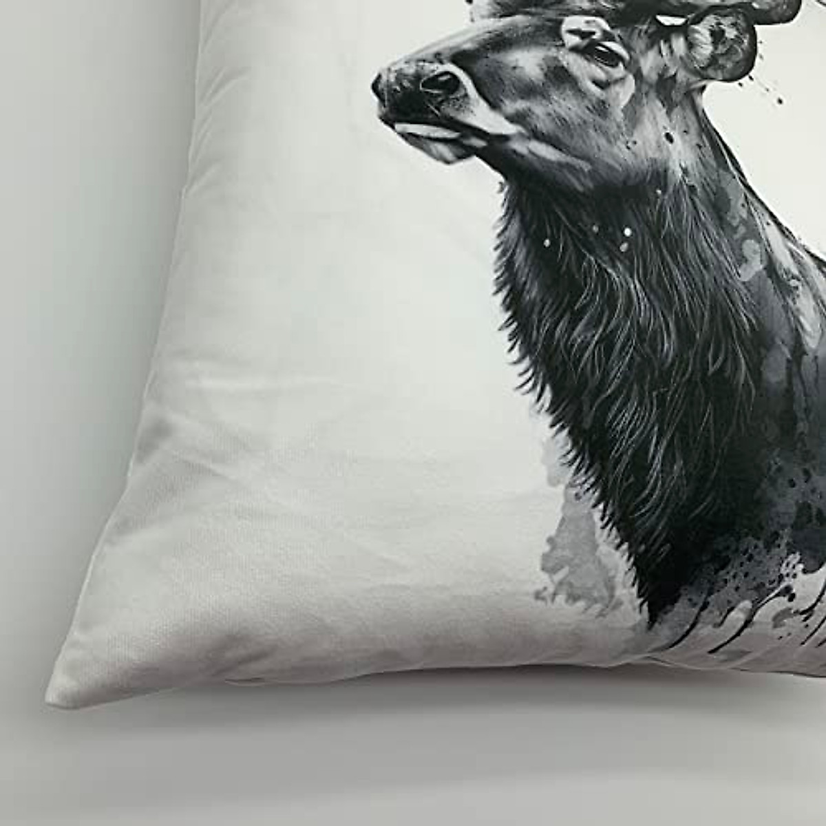 Deco4URLife Black and White Portrait of A Deer Set of 2 Decorative Throw Pillow Covers Square 18 x 18 inch, Pillowcase Protectors Cushion Cover for Home Sofa Couch Chair Back Seat