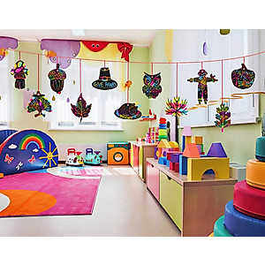 Hohomark Thanksgiving Scratch Off Cards - 24PCS Thanksgiving Crafts for Kids DIY Rainbow Scratch Paper for Thanksgiving Party Thanksgiving Arts and Crafts for Kids