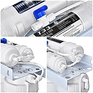 Yescom Water Filter System Ultra-Filtration 5-Stage Under Sink UF Water Purification with Faucet Home Kitchen Hollow Fiber Purifier Kit