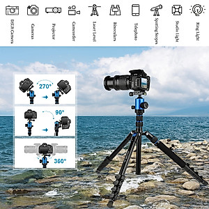 Tripod for Camera, 81" Camera Tripod Stand, 83 inches DSLR Tripods & Monopods, Heavy Duty Travel Tripod for Binoculars Laser Level Spotting Scope Telescope, Professional Complete Tripod Units