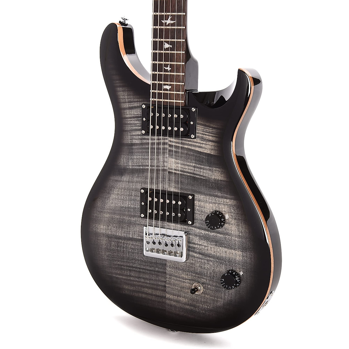 PRS Guitars 6 String SE 277 Baritone Charcoal Burst with Gig Bag, Right (100466:CA)