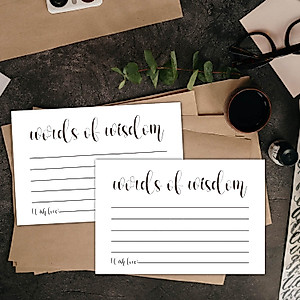 50 Words of Wisdom Advice Cards, Blank Advice Cards, Guest Book Alternative for Graduation, Bridal or Baby Shower Party Games, Boy or Girl Baby Predictions.4" x 6"