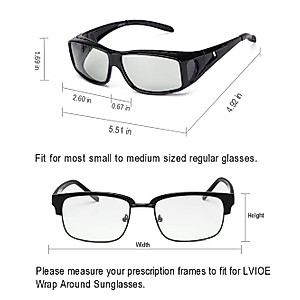 LVIOE Fit Over Photochromic Polarized Sunglasses for Outdoor Activities Wear Over Rx/Prescription Glasses UV400 Protection