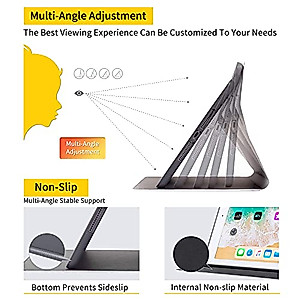 Case Fits Kindle Fire 7 Tablet (9th /7th /5th Gen, 2019 2017 2015),Premium PU Leather Multiple Viewing Angles Folding Stand Shell Cover with Auto Wake/Sleep