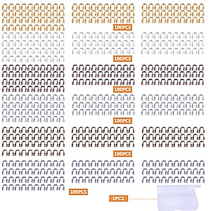 600pcs Wire Guardian U-Shaped Wire Guard Loops Wire Cable Thread Protectors with a Box Accessories for DIY Craft Earring Bracelet Necklace Jewelry Making, 6 Colors