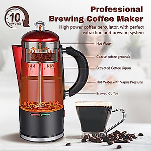 WerkWeit Electric Coffee Percolator 12 Cup Stainless Steel Percolator Coffee Maker with Cord-Less Server and Easy Pour Spout Quick Brew Percolator Coffee Pot 1.5L Capacity