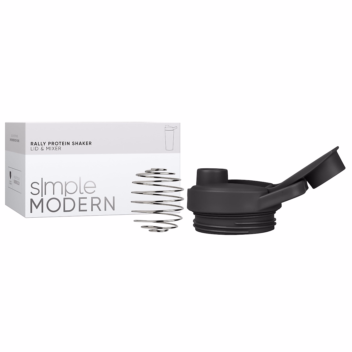 Simple Modern Shaker Bottle Flip Lid | Reusable Replacement Lid ONLY Fits Simple Modern, S|M | BPA Free Plastic | Protein Mixes, Shakes, and Pre Workout | Rally Collection | Midnight Black