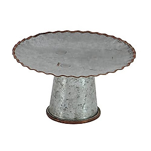 Deco 79 Metal Galvanized Cake Stand, Set of 3 9", 13", 15"W, Gray