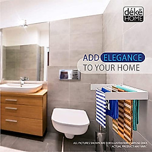 Wall mounted retractable clothing drying rack. Foldaway clothes rack. Collapsible folding hung indoor & outdoor. Space saver compact wall mount design. Foldable Hanging Racks for Laundry room (white)