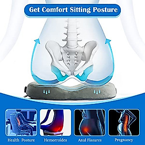 Donut Pillow seat Cushion for Tailbone Pain Hemorrhoid Butt Donut Car Seat Cushion for Office Chair,Orthopedic Memory Foam Sitting Pillow Butt Cushion for Coccyx Sciatica Pregnancy Pressure Relief