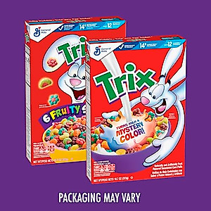 Trix Fruity Breakfast Cereal, 6 Fruity Shapes, Whole Grain, 10.7 OZ