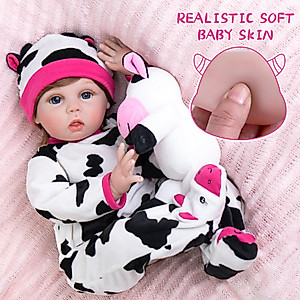 Aori Reborn Baby Dolls - 22" Realistic Newborn Girl Doll, Lifelike Baby Girl Dolls, Gift for Kids, Grandma, Collectors