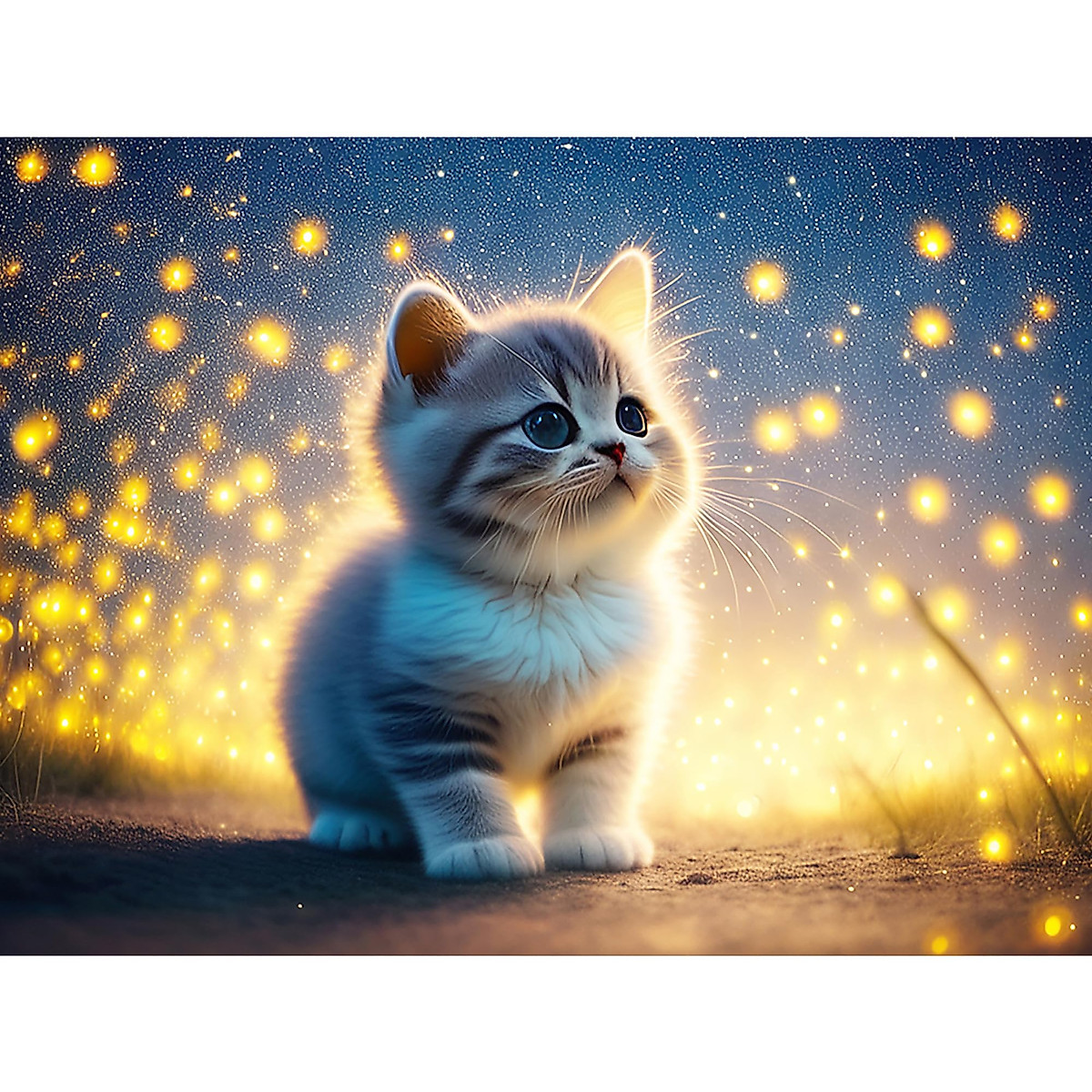 Rheskbecy Cat Diamond Art Painting Kits for Adults Full Drill Gem Painting Kit Round Diamond Dots Painting Gifts for Beginners Home Wall Decor Crafts 12x16in