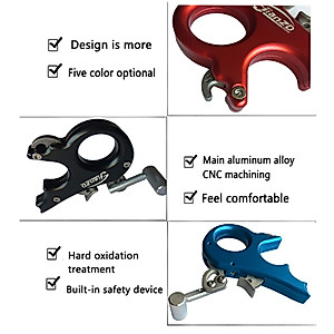 JIANZD Archery Release Aid Compound Bow 3 Fingers Synapse Hammer Throw Release Assistant Trigger Hunting Thumb Caliper Trigger Aluminum Alloy Camo