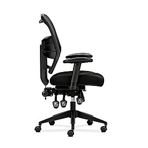 HON Prominent Mesh High-Back Task Chair, with Seat Glide and Height-and Width-Adjustable Arms, Asynchronous Control, Black