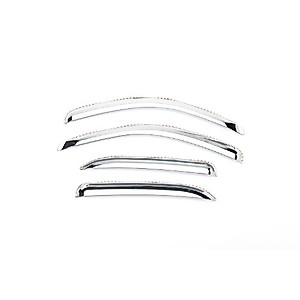 Putco Element Chrome Window Deflectors Fits Chevy Silverado/GMC Sierra 2014-2019 Double Cab - Set of 4 - in Channel Install