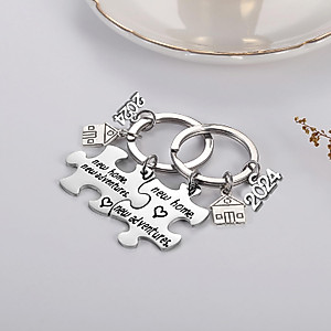 Ralukiia 2024 New Home House Warming Key Chain Going Away Gifts Basket for Friends Moving Welcome Neighbor, Housewarming Presents for New Apartment First Time Homeowners Couple