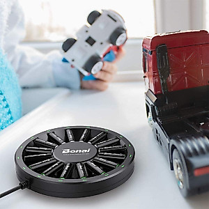 BONAI 16 Bay Battery Charger AA AAA with Rechargeable AA Batteries and Rechargeable AAA Batteries, Ni-Mh Rechargeable Batteries with Charger(Round-Design)