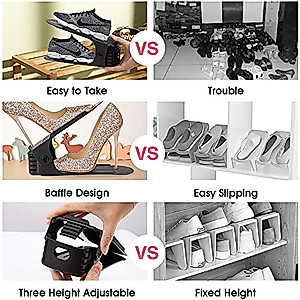 Bentang Shoe Slots Organizer, Adjustable Shoe Stacker Space Saver, Double Deck Shoe Rack Holder for Closet Organization (20-Pack)(White)