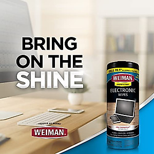 Weiman Electronic & Screen Disinfecting Wipes - Safely Clean and Disinfect Your Phone, Laptop Keyboard, Tablets, Lens Wipes - 30 Count | 2 Pack with MicroFiber Towel Included