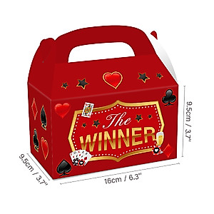 NA 12 Packs Poker Party Goodie Gift Boxes Casino Night Poker Game Theme Party Time Gift Boxes with handle for Birthday Party Decration Supplies