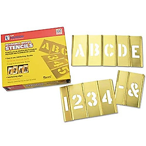 C.H. Hanson 10071 Brass Interlocking Stencil Letter & Number Set, 45 Pieces, 2 inch (Two Pack)