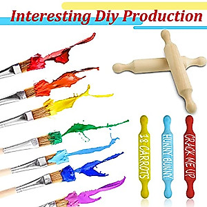 Suclain Wooden Mini Rolling Pin Long Kitchen Baking Small Dough Rolling Pin for Children Fondant Pastry Pizza Crafting and Imaginative Play for Halloween and Christmas Presents (20 Pieces,7 Inches)