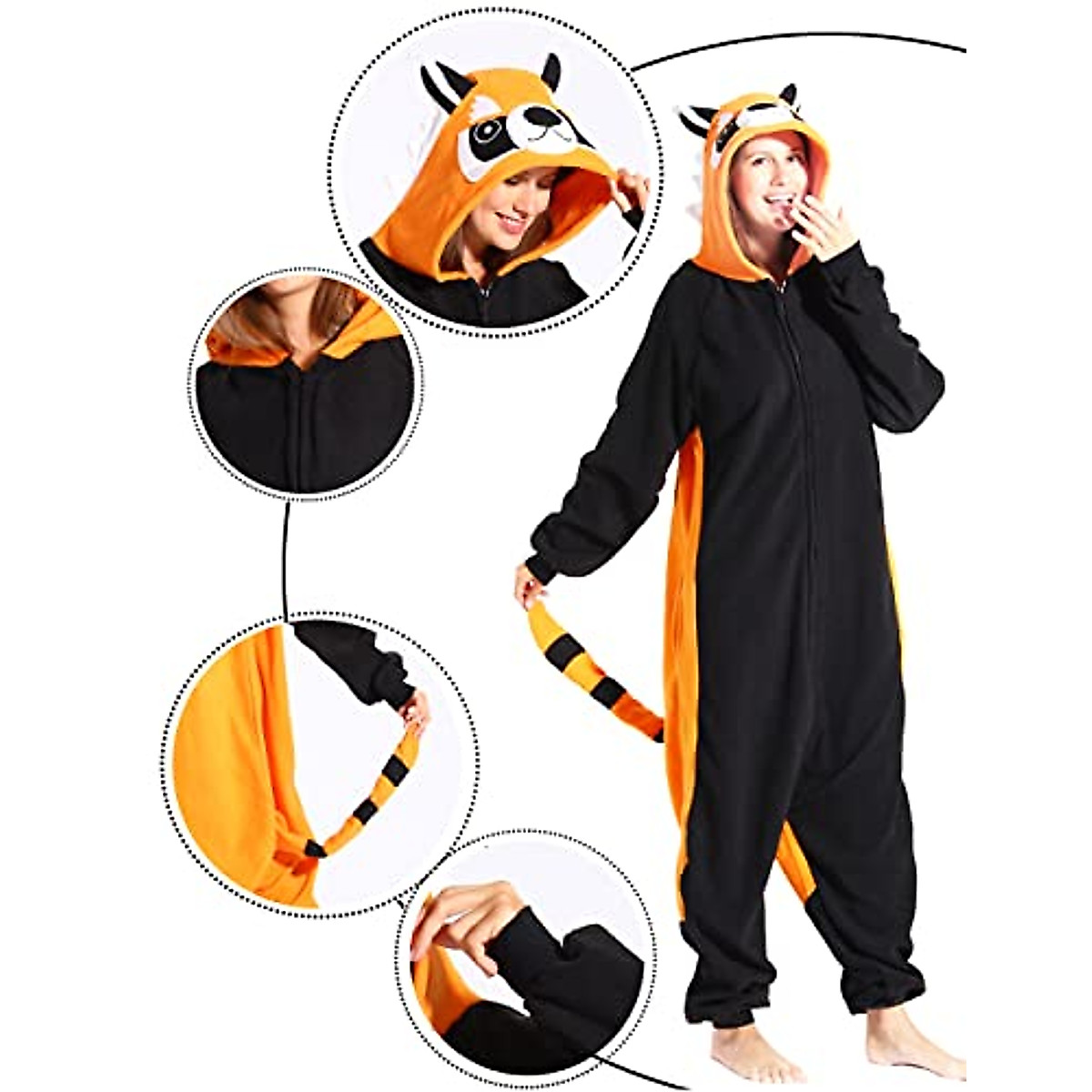 ofodoing Adult Animal One-piece Pajamas Cosplay Animal Homewear Sleepwear Jumpsuit Costume for Women Men