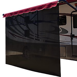 ShadePro - Vista Shade - RV Awning Shade Screen - Zipper Sun Screen Installs in Seconds - Solar Mesh Blocks 87% of Sunlight - The Original Camper Sunscreen Shade for Awnings - 17' x 8' - Black