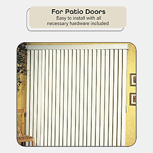 Vertical Hard Window Patio Blinds - White, 84" L x 78" W Plain & 3-1/2-Inch Vane - Easy Installation for All Patio Doors, Hardware Included - Aluminum Track for Durability, Anti-Static Slats