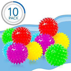 IMPRESA 10-Pack of Spiky Sensory Balls - Squeezy and Bouncy Fidget Toys/Sensory Toys - BPA/Phthalate/Latex-Free