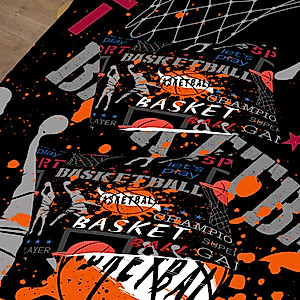 NINENINE Basketball Comforter Set Queen Size Sports Bedding for Boys Teens Basketball Fire Player Comforter Tie Dye Bed Set with 1 Comforter 2 Pillowcases