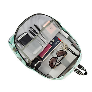 Tesucotus Backpack for Girls Little Girls' Bookbag Elementary Middle School Bag 16 inch (Green Bunny)