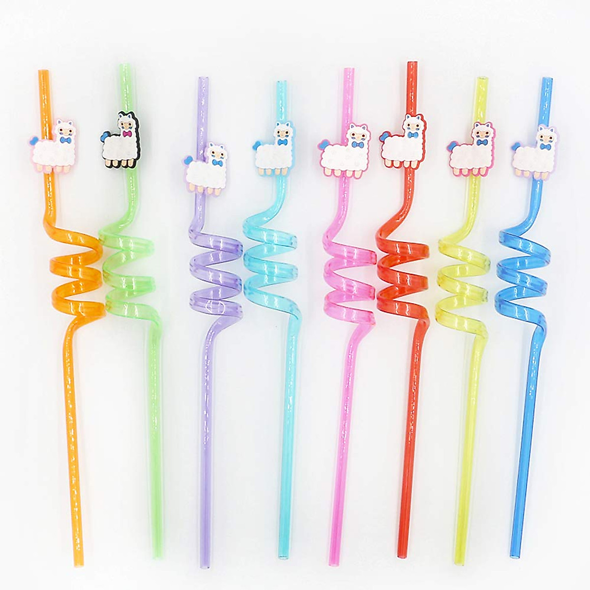 Magik 24-48 Pack Reusable Unicorn Alpaca Mermaid Straws Daughters Girls Party Favor Kids (Alpaca, 48)