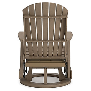 Signature Design by Ashley Hyland Wave Outdoor Swivel Glider Chair, 31" W x 30" D x 42" H, Brown