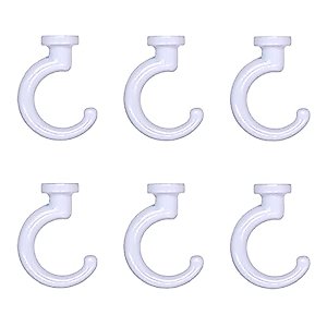 6 Sets Large Swag Ceiling Hooks Heavy Duty Swag Hook with Hardware for Hanging Plants Ceiling Installation Cavity Wall Fixing (White)