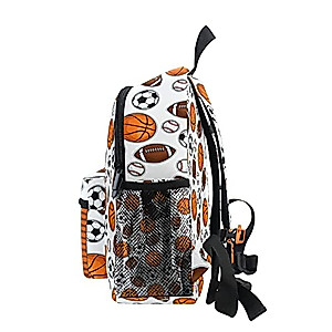 Sinestour Custom Basketball Sport Kid's Backpack Personalized Backpack with Name/Text Preschool Backpack for Boys Customizable Toddler Backpack for Girls with Chest Strap