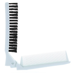 Folding Compact Travel Pocket HAIR BRUSH/COMB, 1 Red 1 White by Le Salon