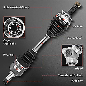 A-Premium Pair (2) Front CV Axle Shaft Assembly Compatible with Chevrolet Malibu 2008-2012 & Pontiac G6 2007-2009 & Saturn Aura 2007-2009, V6 3.6L, Driver and Passenger Side