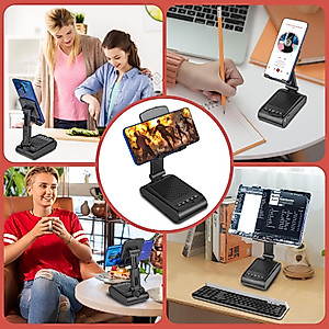 Gifts for Men,Cell Phone Stand with Wireless Bluetooth Speaker HD Surround Sound for Home and Outdoors with Bluetooth Speaker for Desk Compatible with iPhone/ipad/Samsung Galaxy