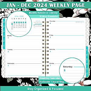 2023-2024 Planner – Jul.2023 - Jun.2024, 2023-2024 Academic Planner Weekly and Monthly, 6.4" x 8.5", Tabs, Back Pocket, Strong Twin - Wire Binding, Hardcover, Thick Paper, Inspirational Quotes, Notes