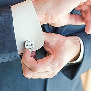 Mini Wim Custom Engraved Stainless Wedding Cuff Links, Free Engraving, Personalized Cufflinks for Groom, Jewelry Gift for Men, Father of the Bride Gift from Bride