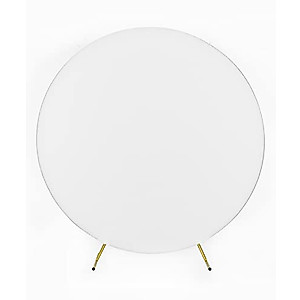 Harfirbe 6.5 ft Round Backdrop Cover White Round Backdrop Baby Shower Background Birthday Party Decoration