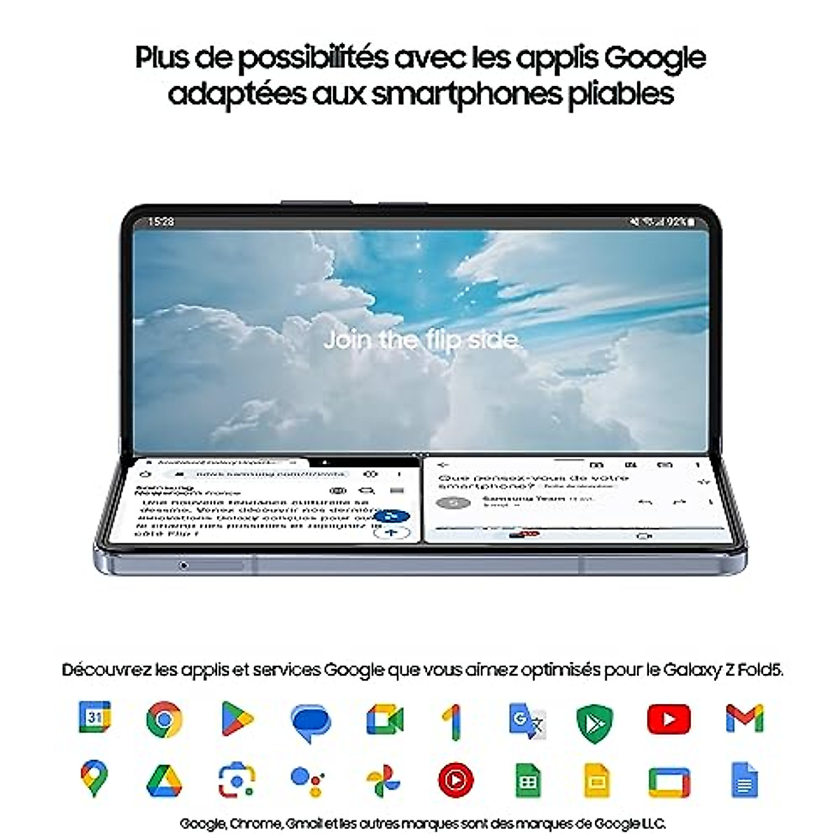 Samsung Galaxy Z Fold 5 SM-F946B/DS Dual SIM 12GB 512GB EU/UK Model Factory Unlocked International Version (Black)